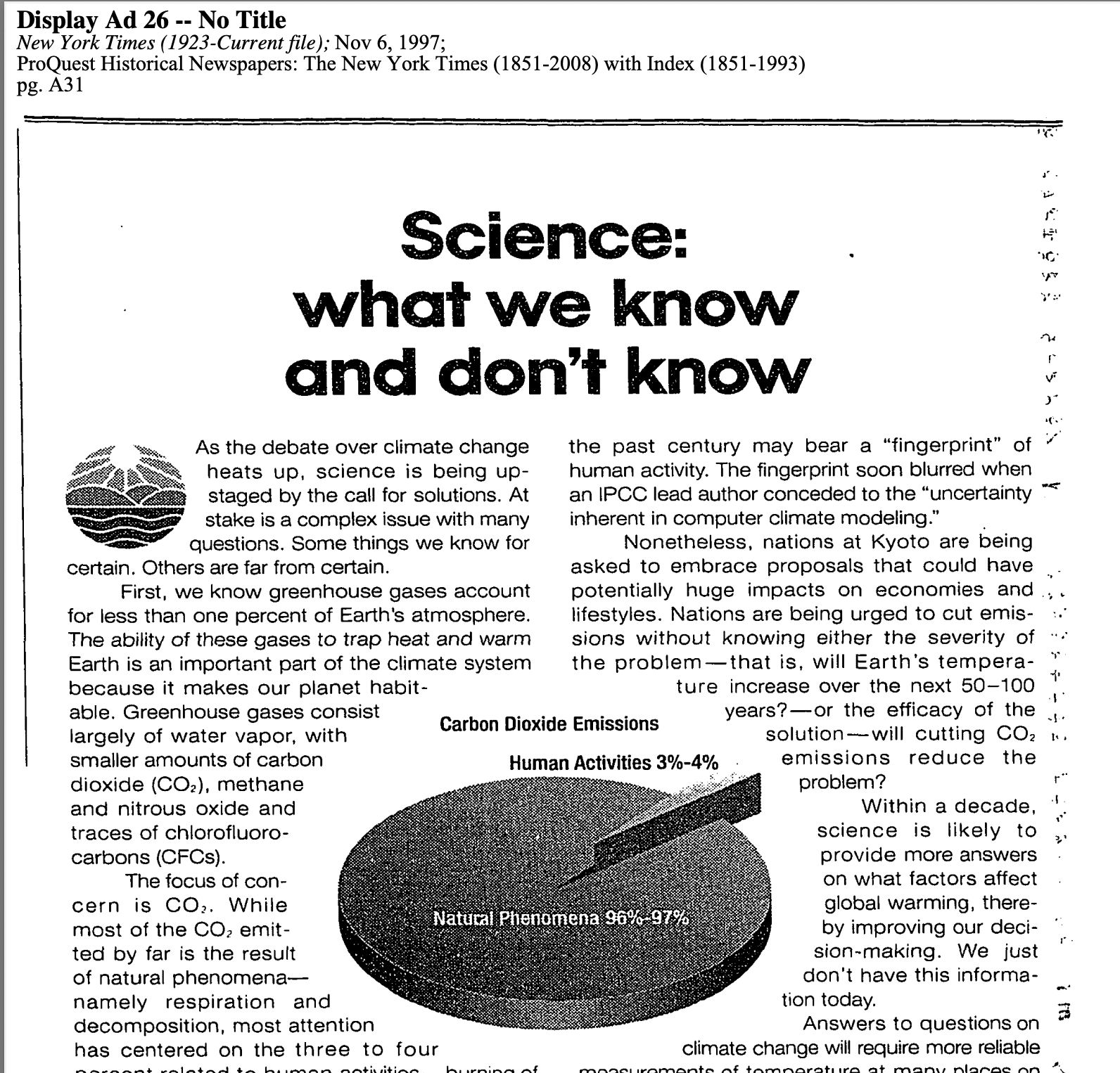 Mobil and ExxonMobil Advertorial Op-Ads 1972-2006 - Climate Files